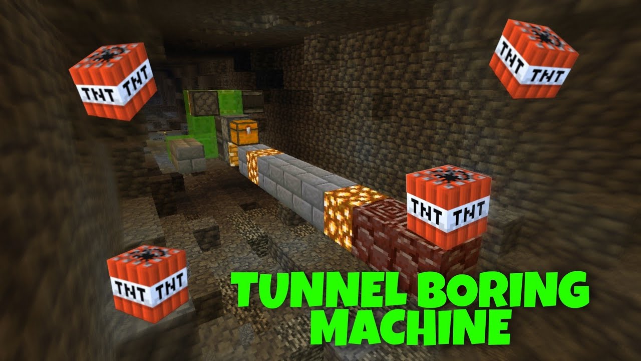 MINECRAFT BEDROCK TUNNEL BORING MACHINE - YouTube