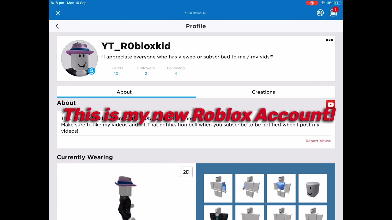 My New ROBLOX Account! - YouTube