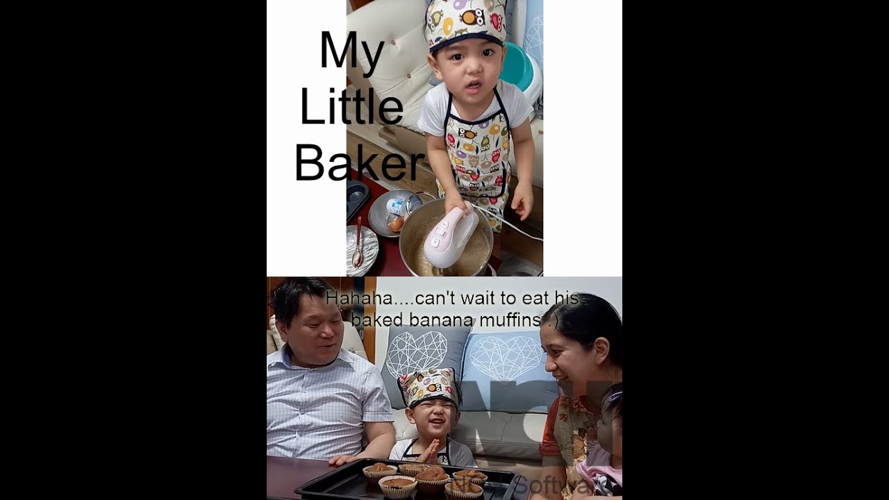 Our 1st Family VLOG - Making Banana Cake/Muffin With My Little Baker # ...