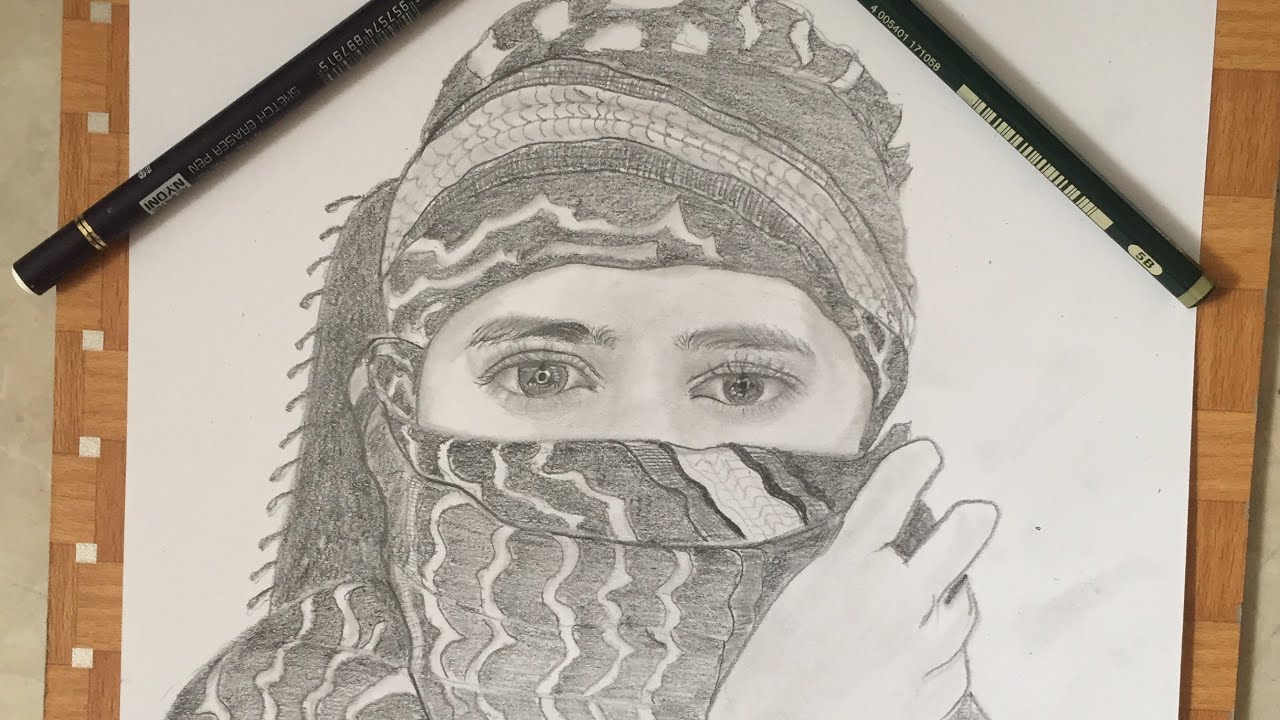 Learn How to Sketch a Beautiful Girl's Face in a Turban #drawing # ...