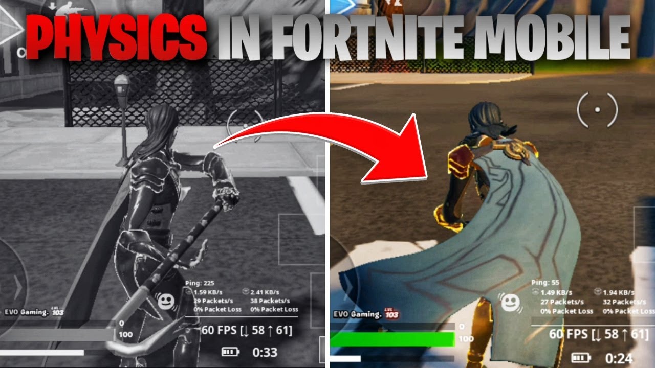 PHYSICS in Fortnite Mobile | Cloth & Hair Physics (No Root) - YouTube