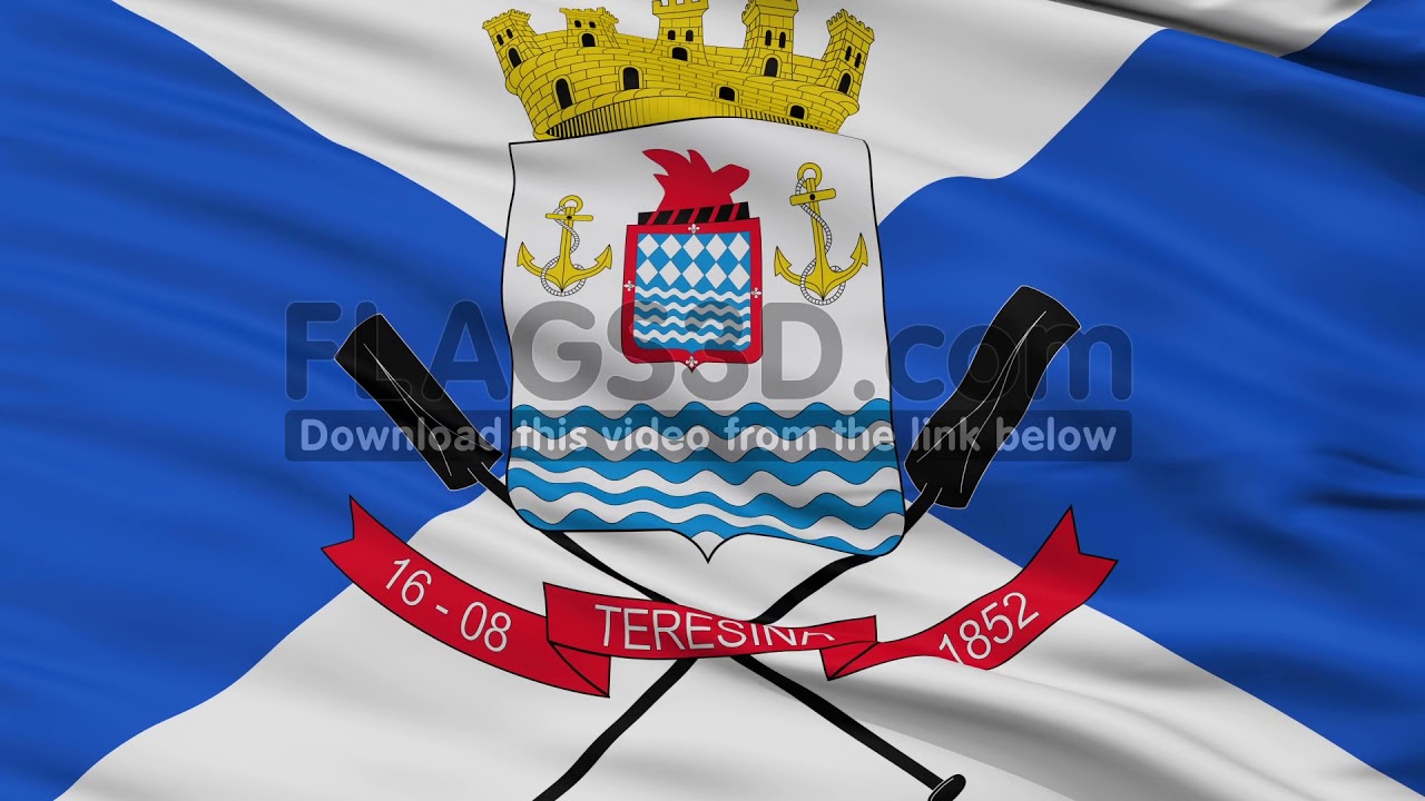 Closeup Teresina city flag, Brasil - YouTube