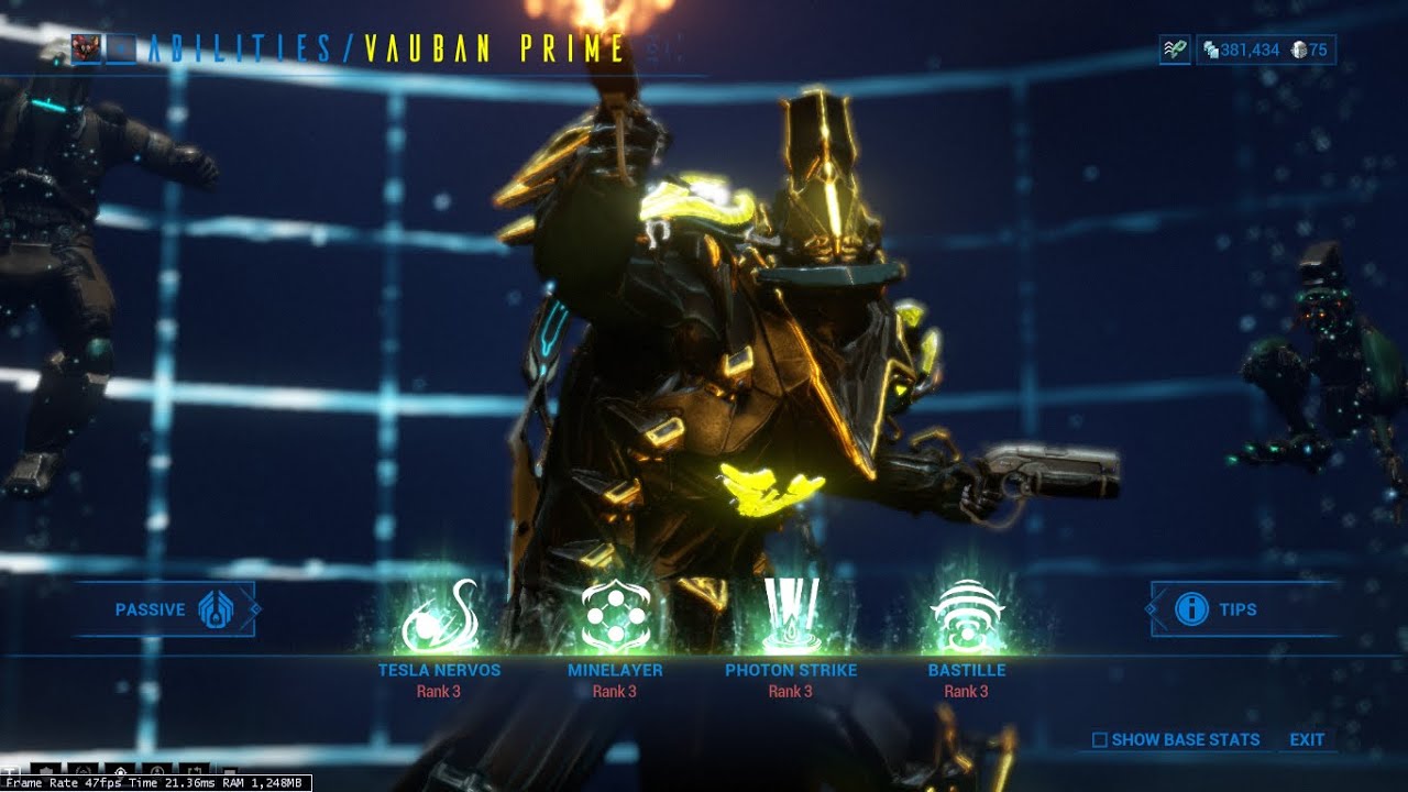 Warframe - Vauban prime build 1 forma - YouTube