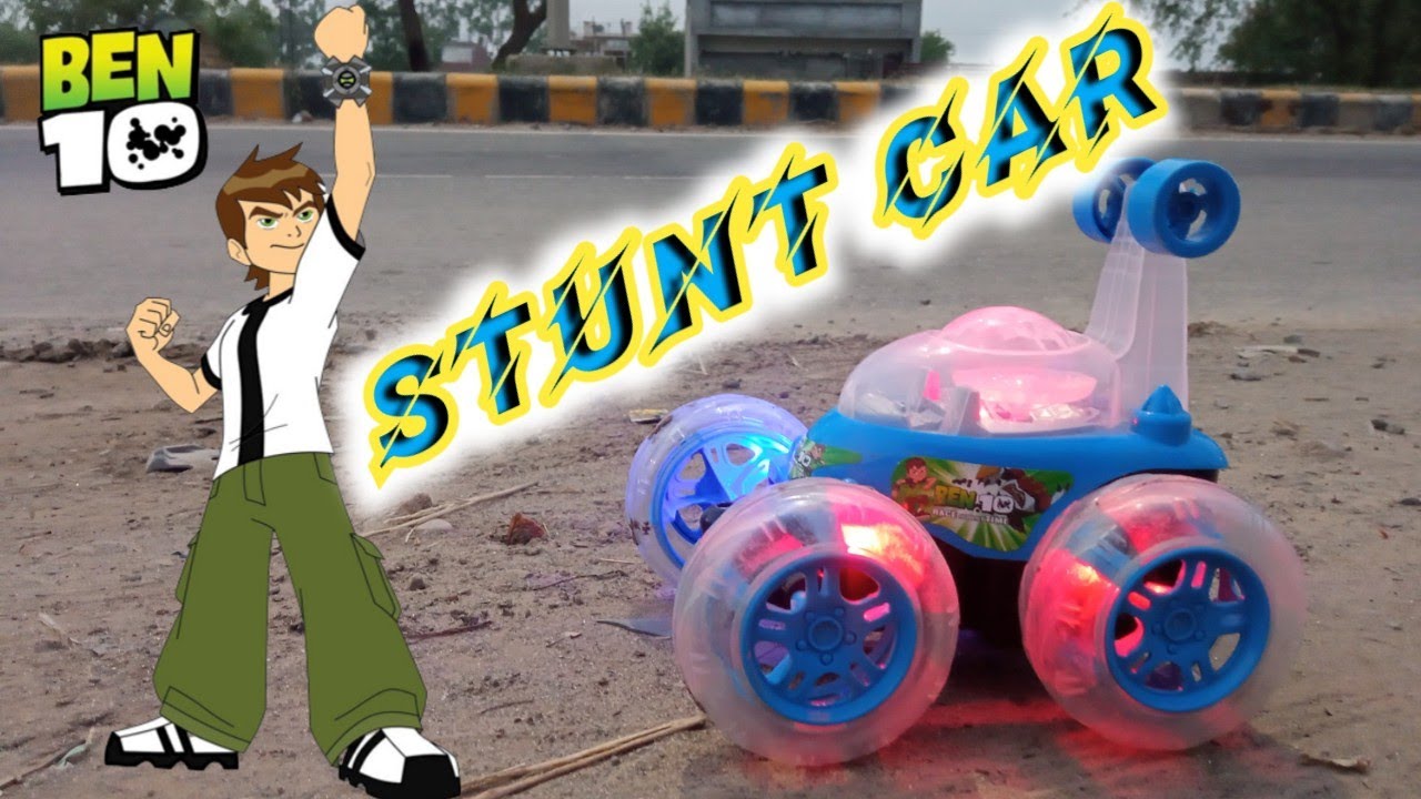 BEN 10 STUNT CAR UNBOXING AND FULL TESTING / SUPER SMART MUSICAL AND ...