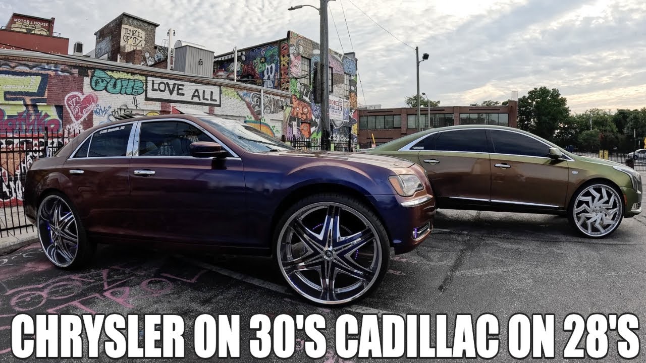 Chrysler 300 on 30s and Cadillac on 28s FLOATING - YouTube