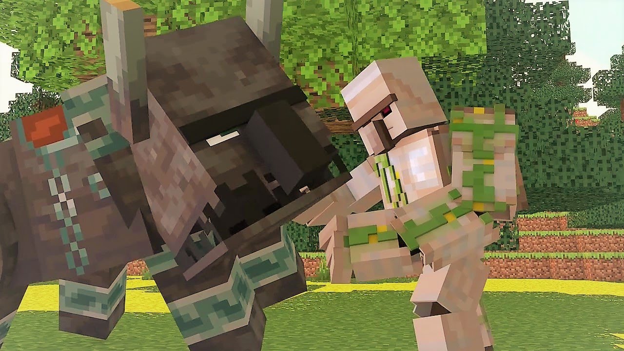 Ravager and iron golem (minecraft animation) - YouTube