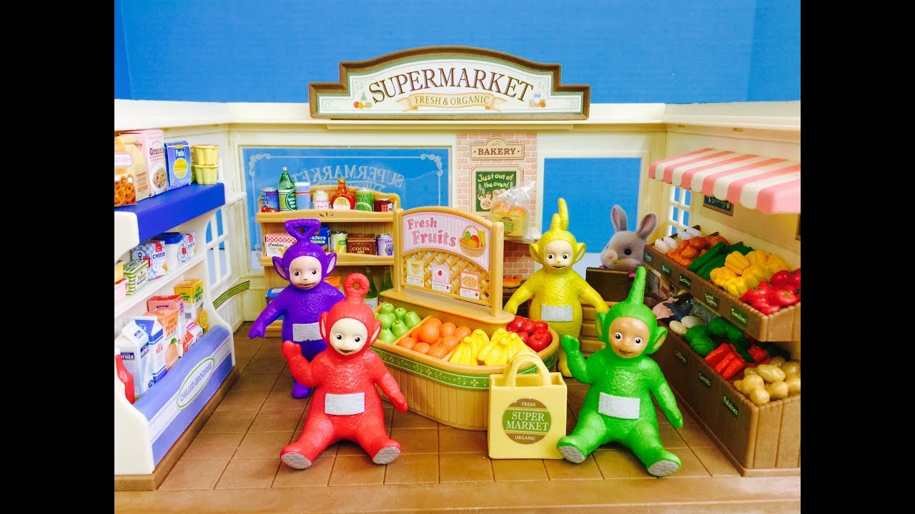 FOOD MARKET Grocery Store Learning with TELETUBBIES TOYS! - YouTube