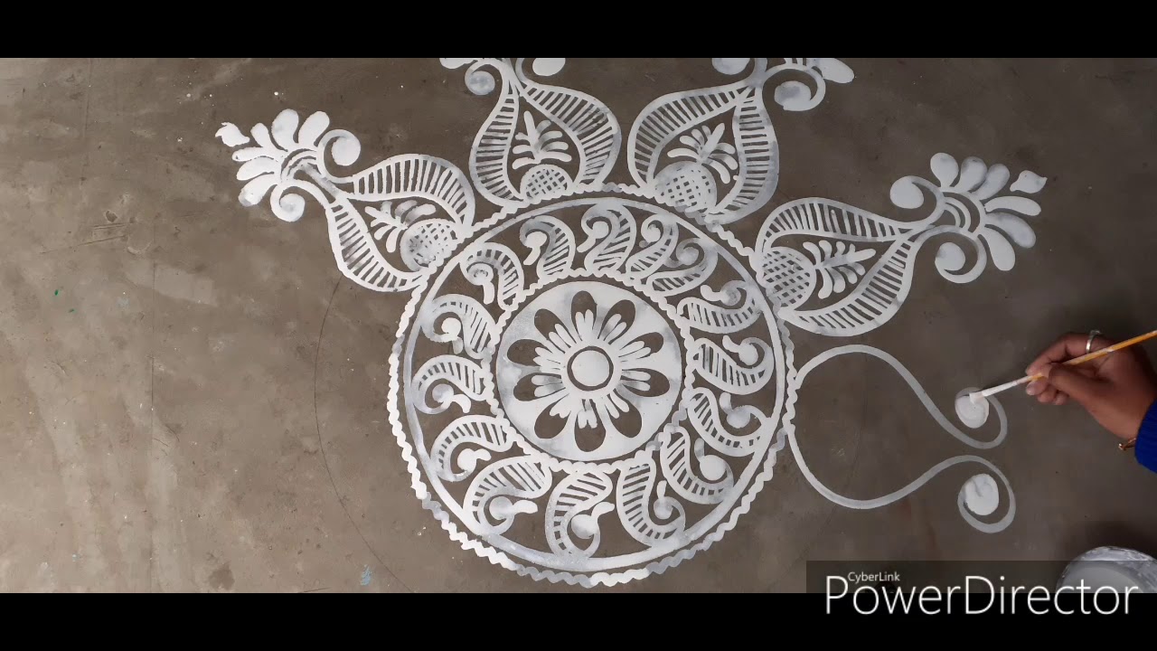 Very Easy And Simple Alpona Design Step By Step / Deepika Das - YouTube