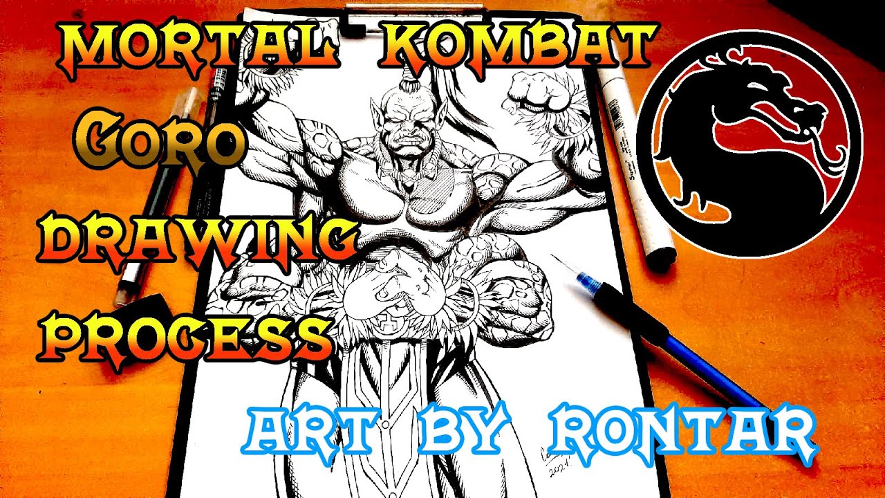 Mortal Kombat Goro The Outworld Prince Drawing Process - YouTube