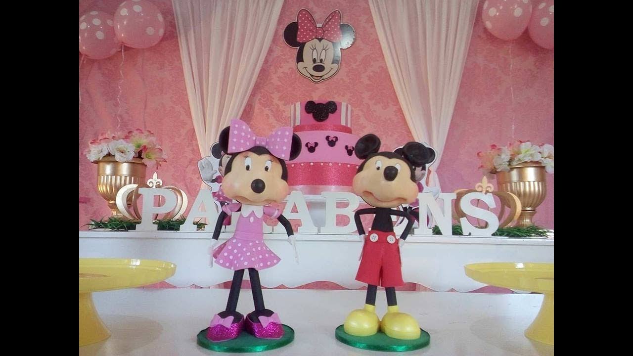 Decoraçao Minnie Rosa com Painel Jacquard - YouTube