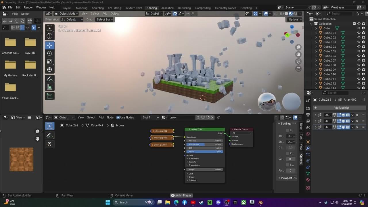 exploding columns blender 4.1 - YouTube
