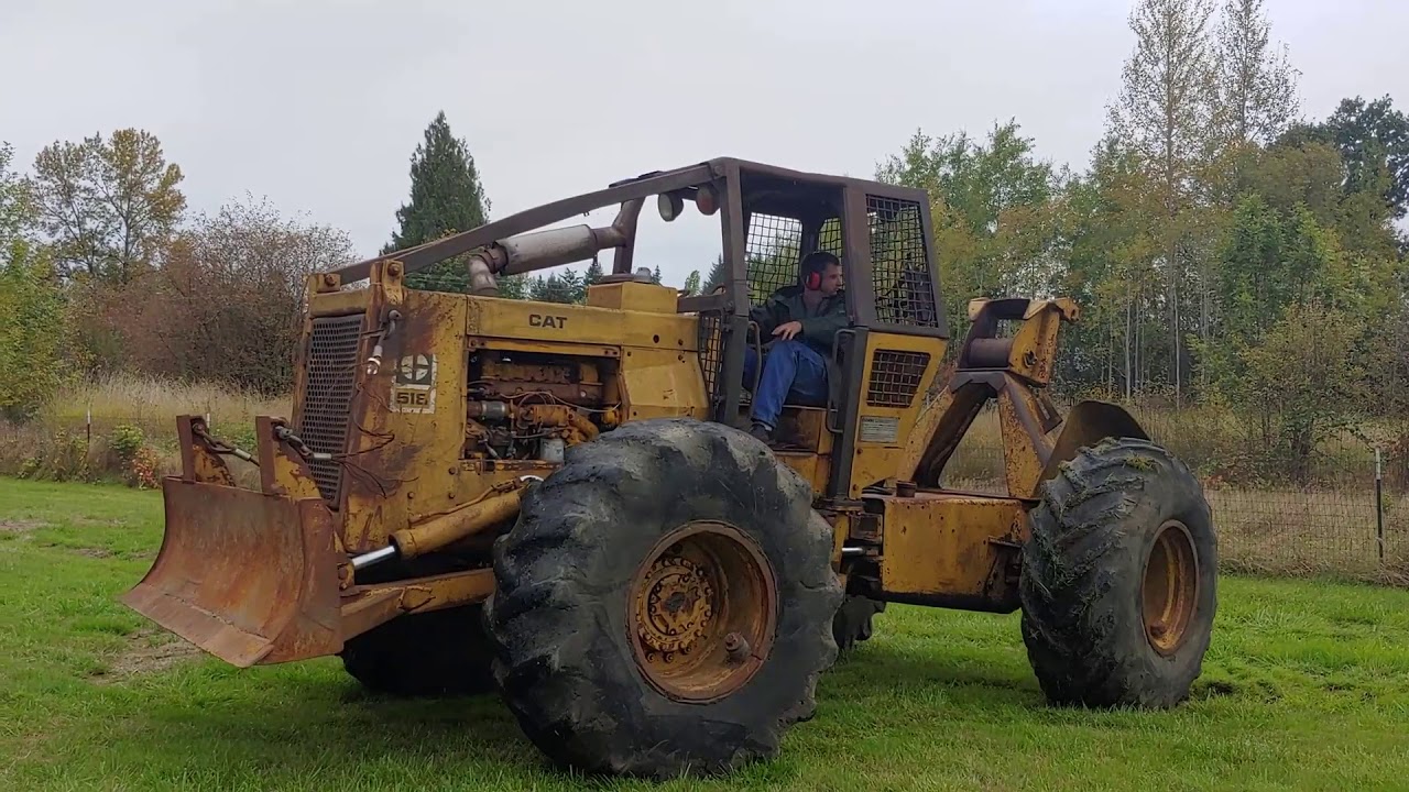 1972 Cat 518 log skidder sn50S449 - YouTube