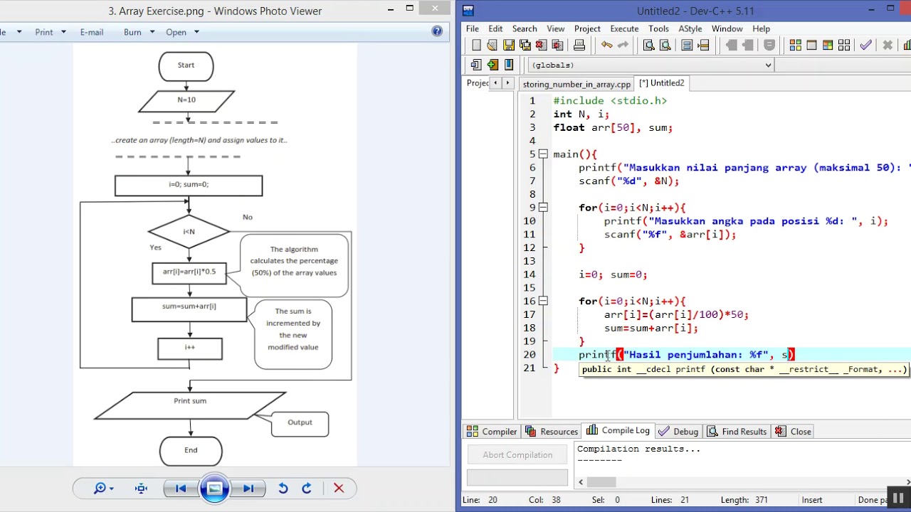 Array Exercise - Belajar Bahasa C menggunakan Dev C++ - YouTube