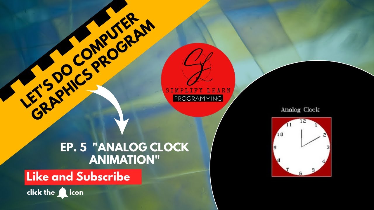 How To Draw A Analog Clock Animation In C Computer Graphics Youtube
