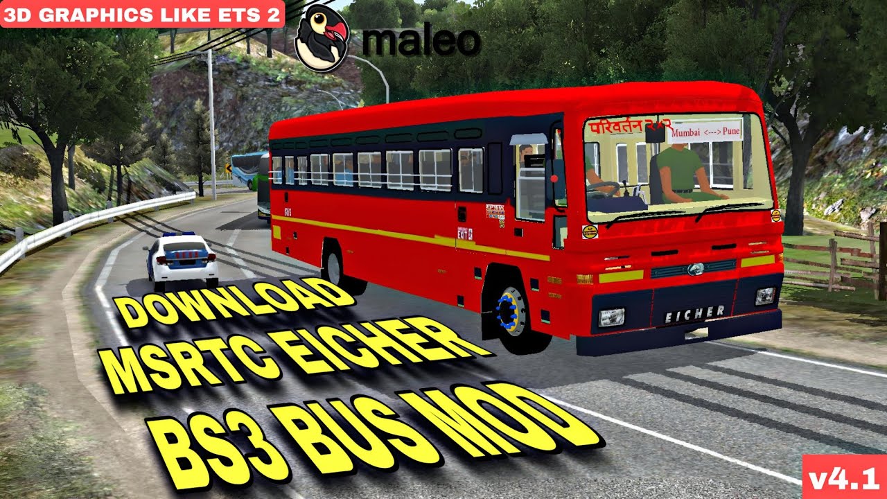 DOWNLOAD MSRTC EICHER BS3 BUS SIMULATOR INDONESIA V4.1 | INDIAN BUS MOD ...