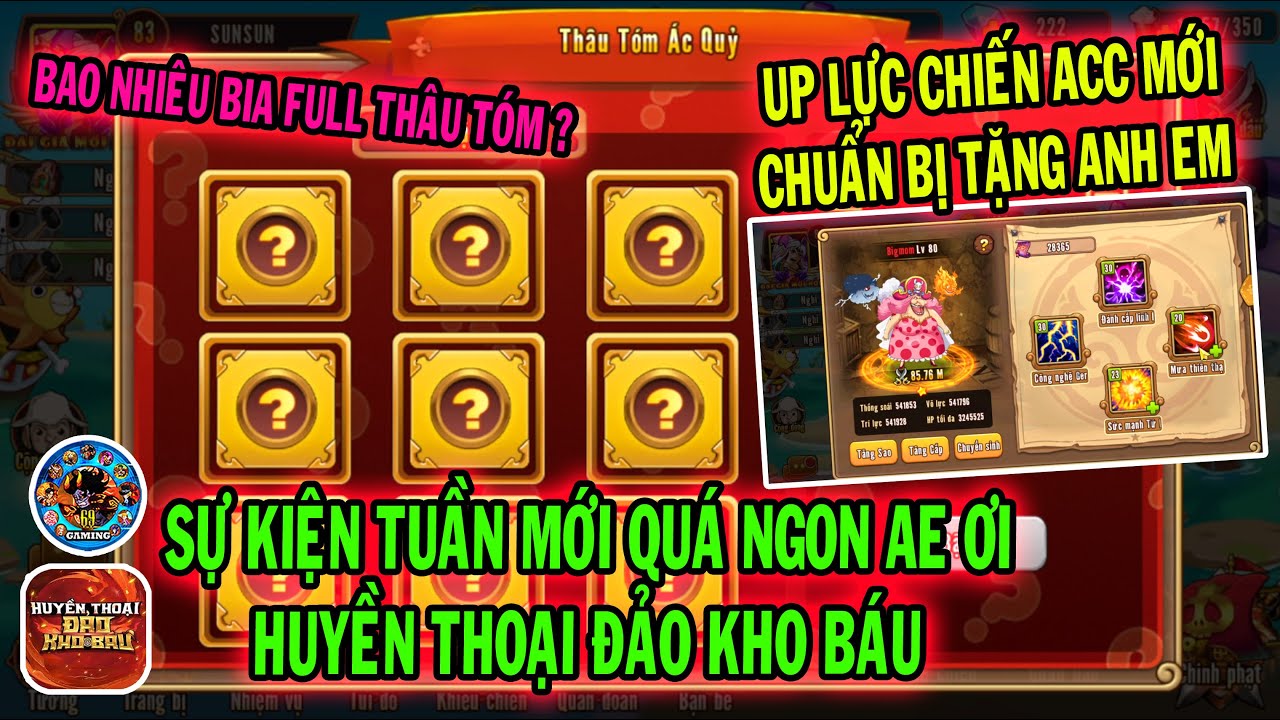 HUYỀN THOẠI ĐẢO KHO BÁU SỰ KIỆN THÂU TÓM MỚI QUÁ NGON , BUILD ACC 3B TẶNG AE | 69 GAMING - YouTube