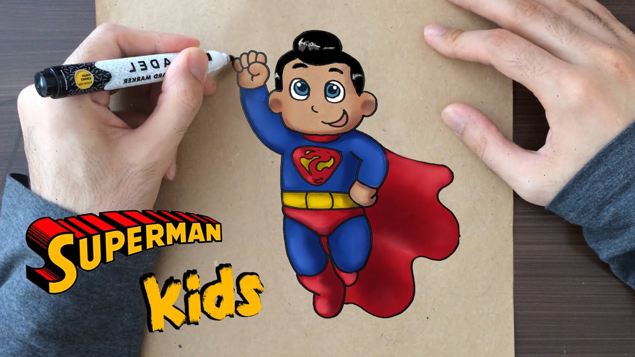 How to draw Cute Superman? Hand drawing and painting! - YouTube