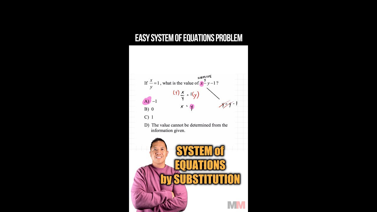 Easy SAT Question on Systems of Equations #short - YouTube