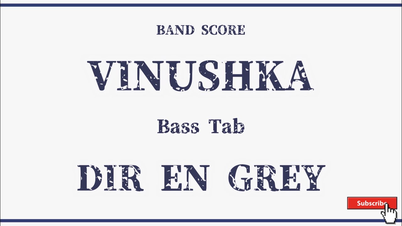 【DIR EN GREY】バンドスコア「VINUSHKA」Bass Score！ - YouTube
