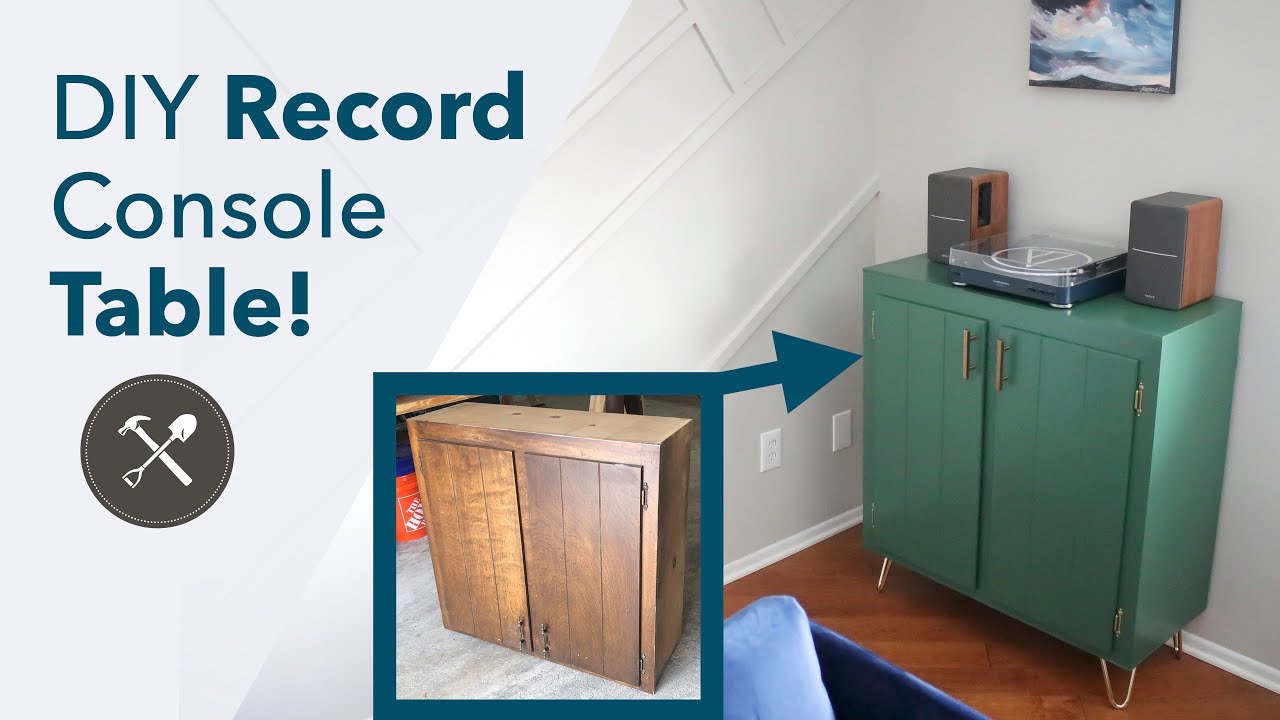 DIY Record Player Console Table - YouTube