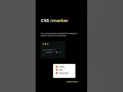 CSS:: marker #coding #css #html #shortsvideo #webdevelopment #webdesign #developers #shortvideo ...