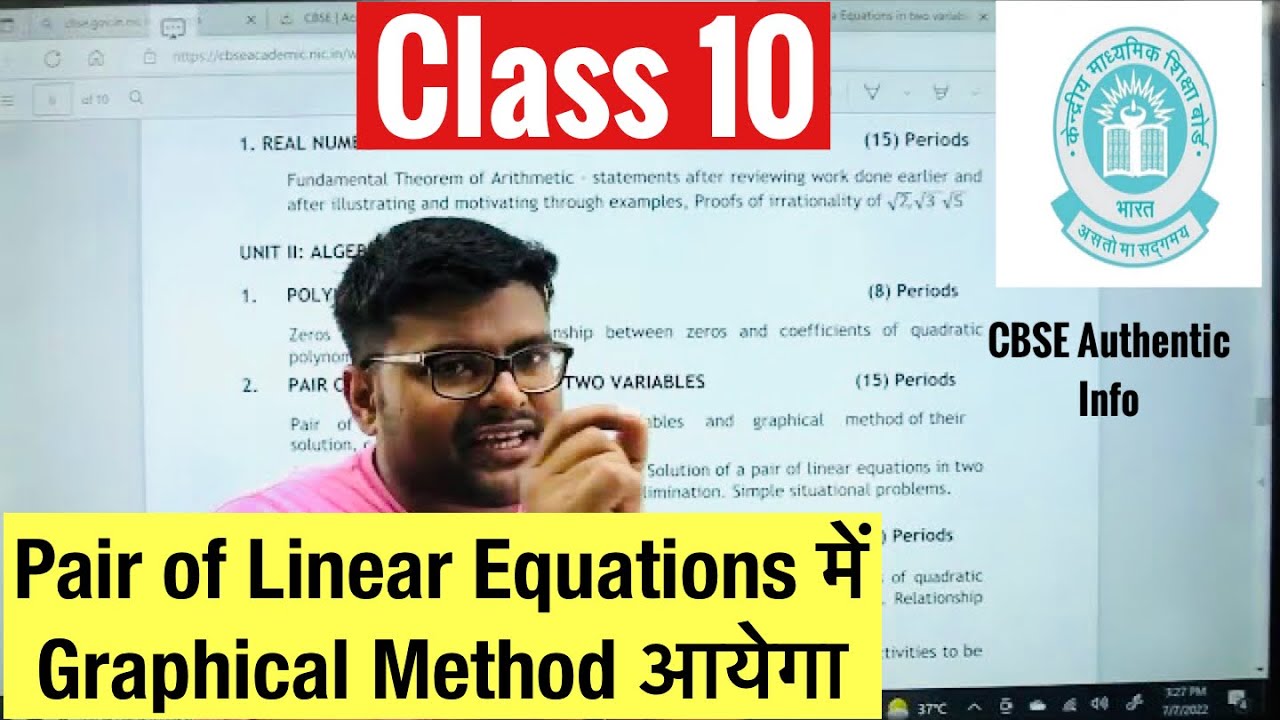 Is Graphical Method in Pair of Linear Equations Class 10 in Our ...