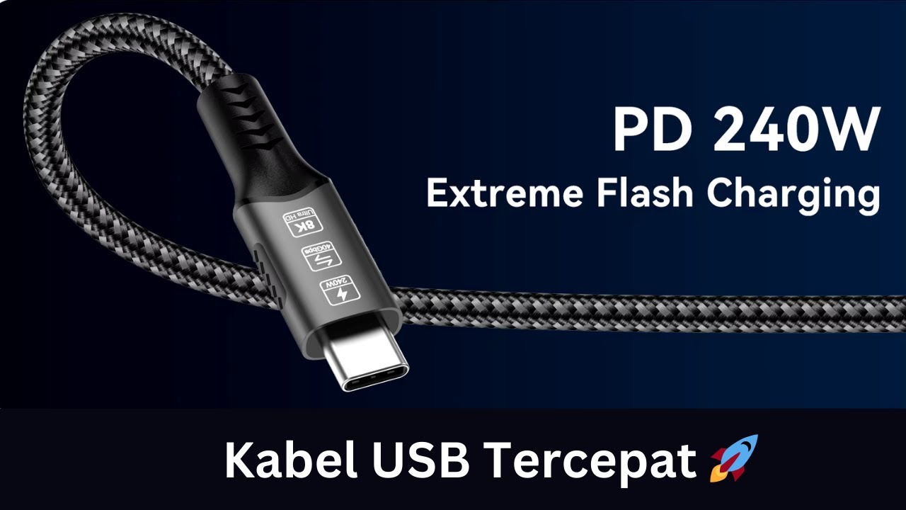 PENGISIAN CEPAT & TRANSFER DATA | KABEL USB4 40GBPS 240W UNTUK ...