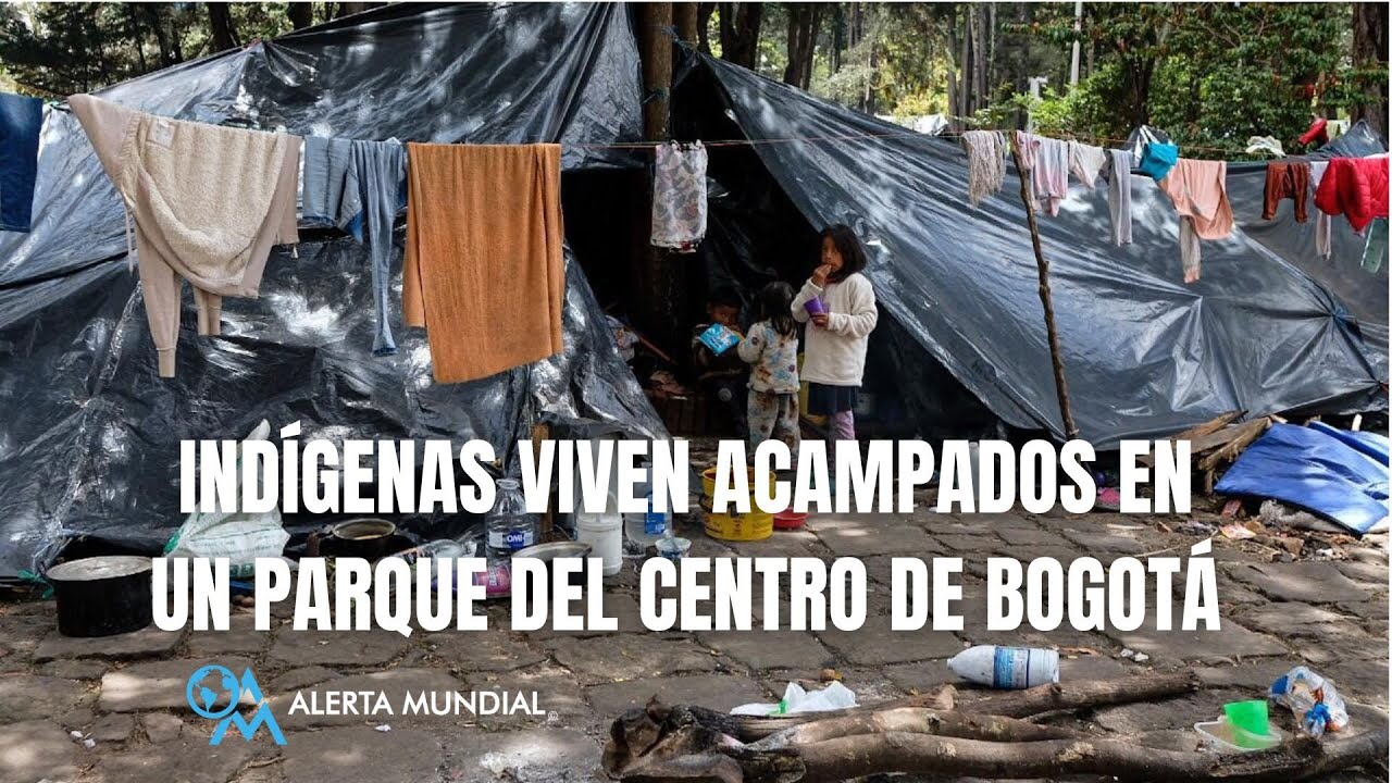 🇨🇴 Indígenas viven acampados en un parque del centro de Bogotá - YouTube