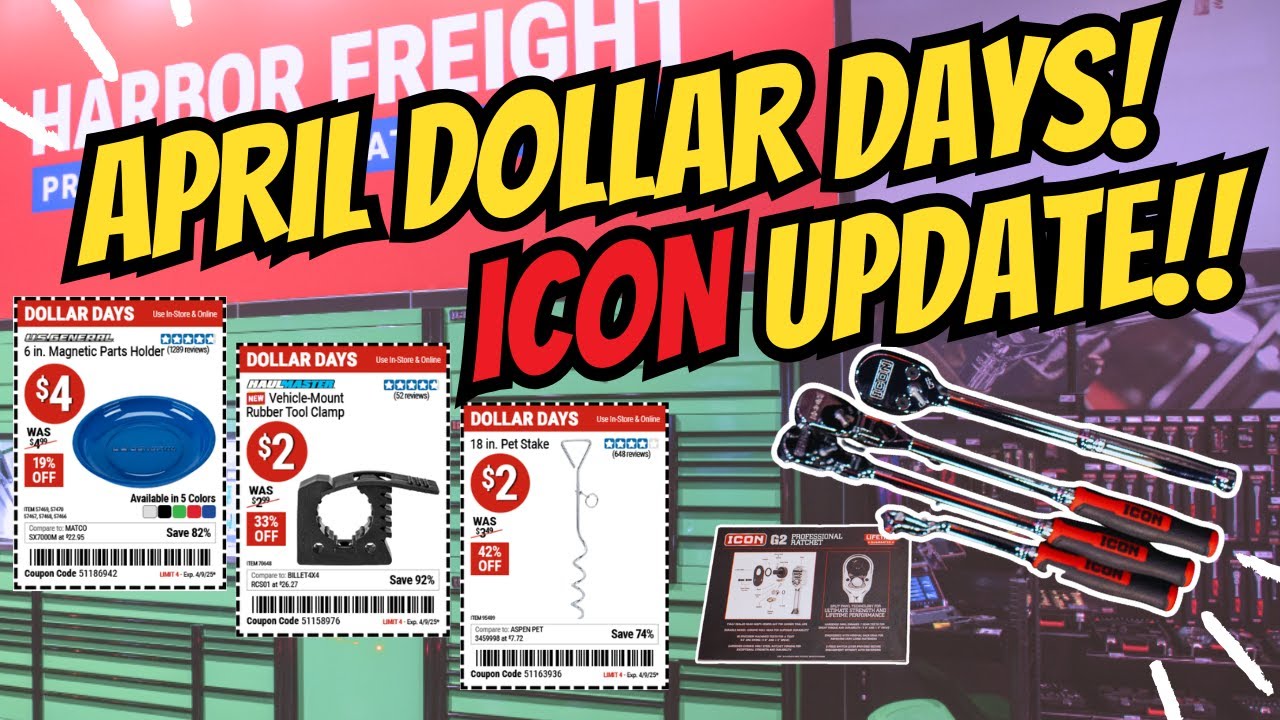 NEW APRIL Dollar Days Coupons! G2 ICON Ratchets UPDATE! Harbor Freight ...