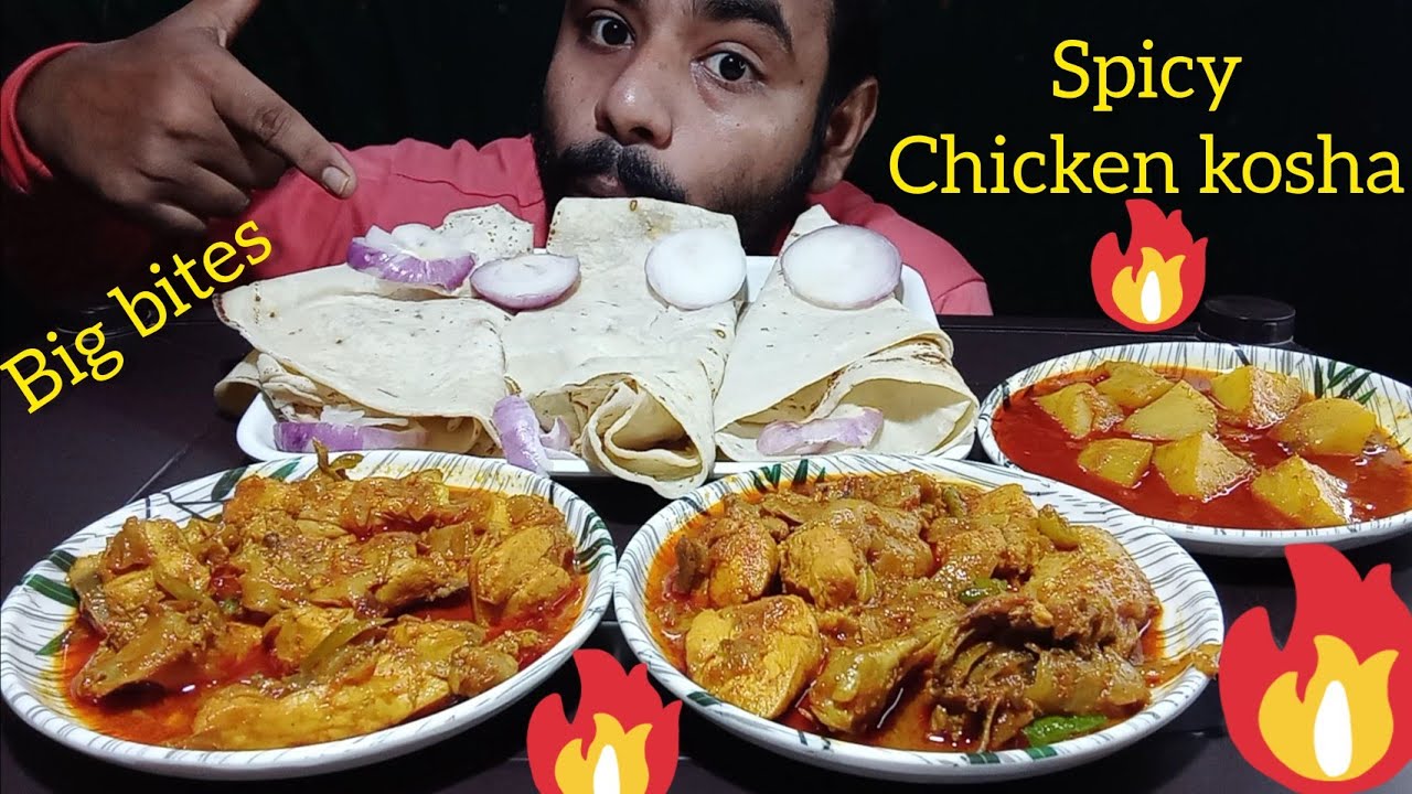 rumali roti with chicken kosha/curry/gravy || spicy chicken curry 🐓 🐓🐓 ...