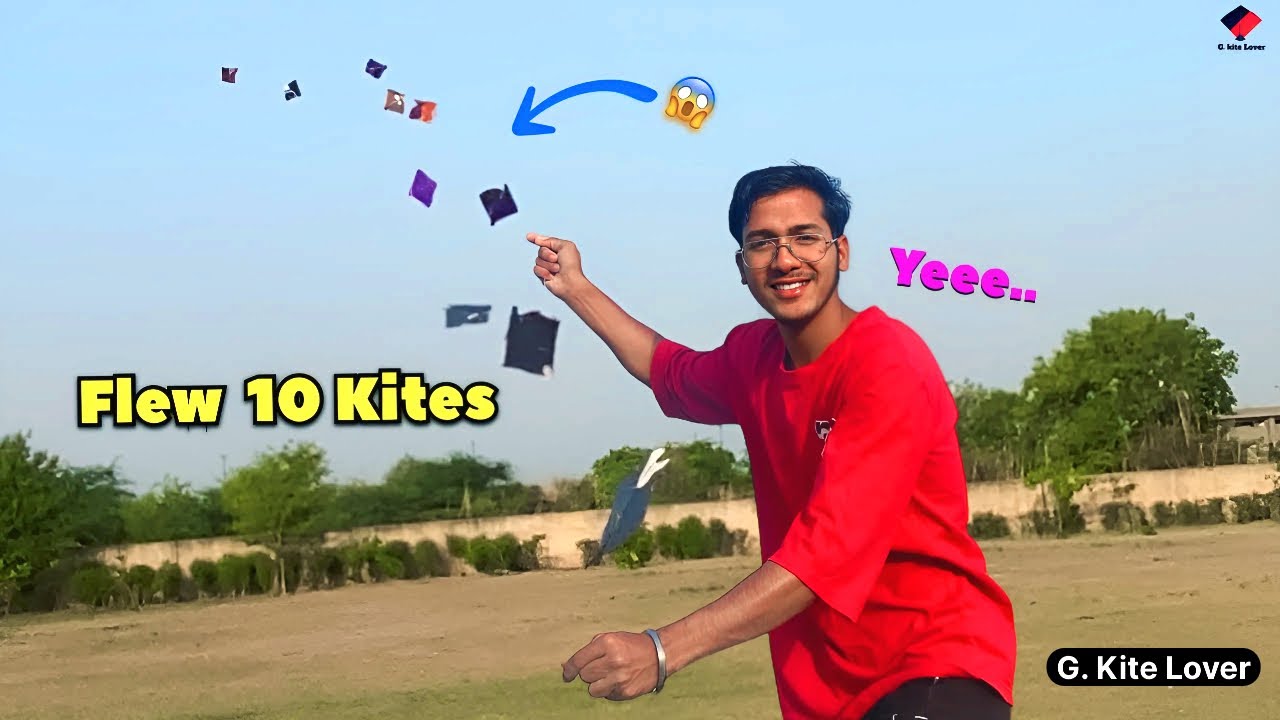 Flew 10 Kites At Ground 😱 || मैदान में 10 पतंगें उड़ाईं || Kite Flying ...