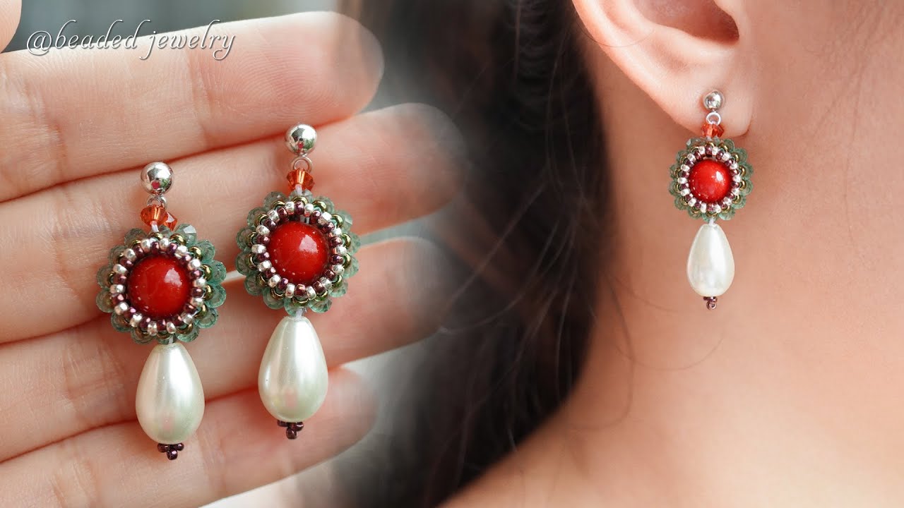 Christmas gift ideas beaded earrings. Beading tutorial - YouTube