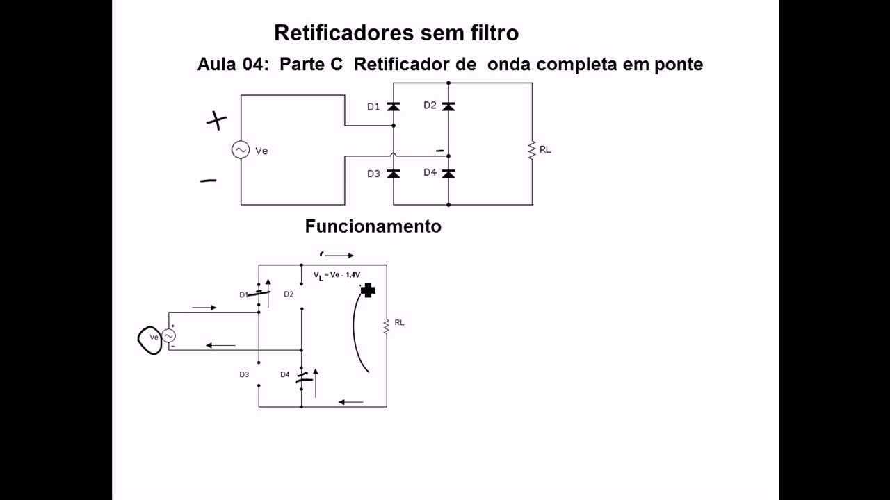eletronica aula 04 Parte c retificador em ponte - YouTube