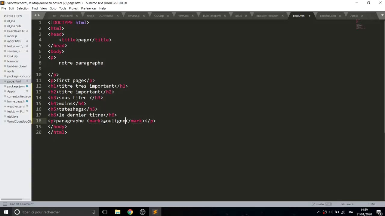 Cours complet HTML 5 et CSS 3 b Darija #3 Organisez le texte - YouTube