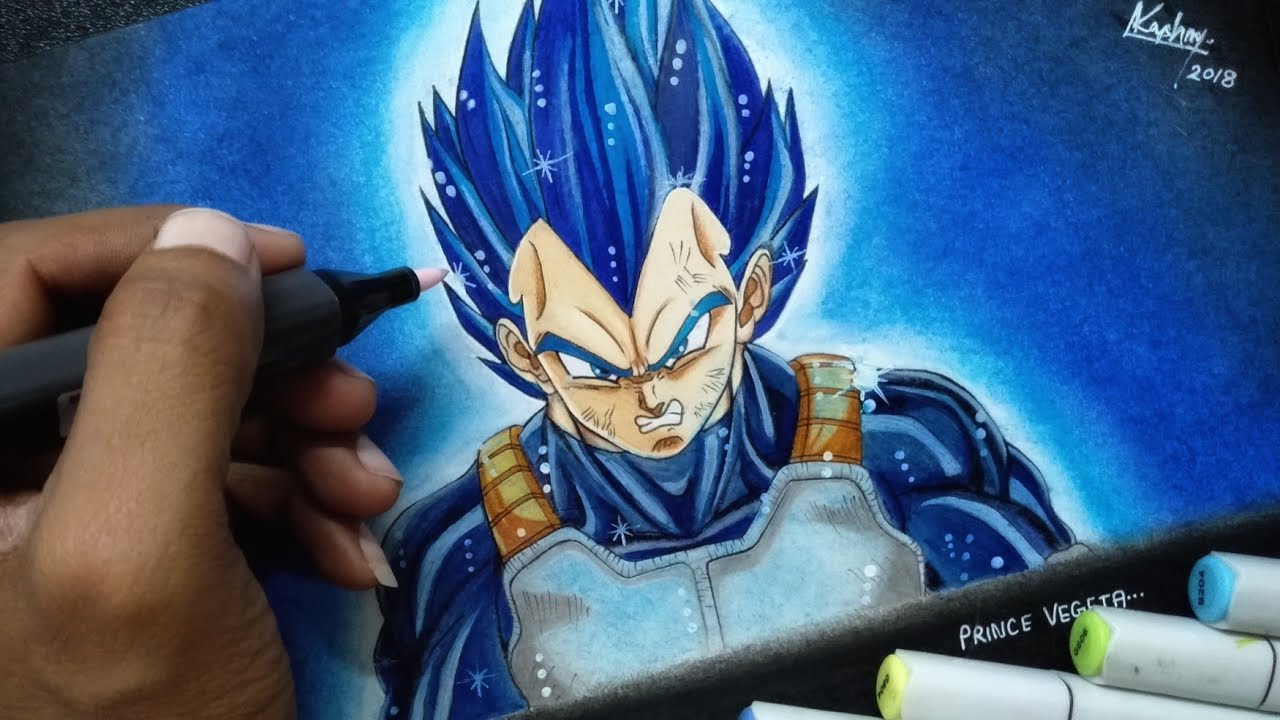 drawing vegeta | how to draw vegeta ssj blue evolution | Dragonball ...