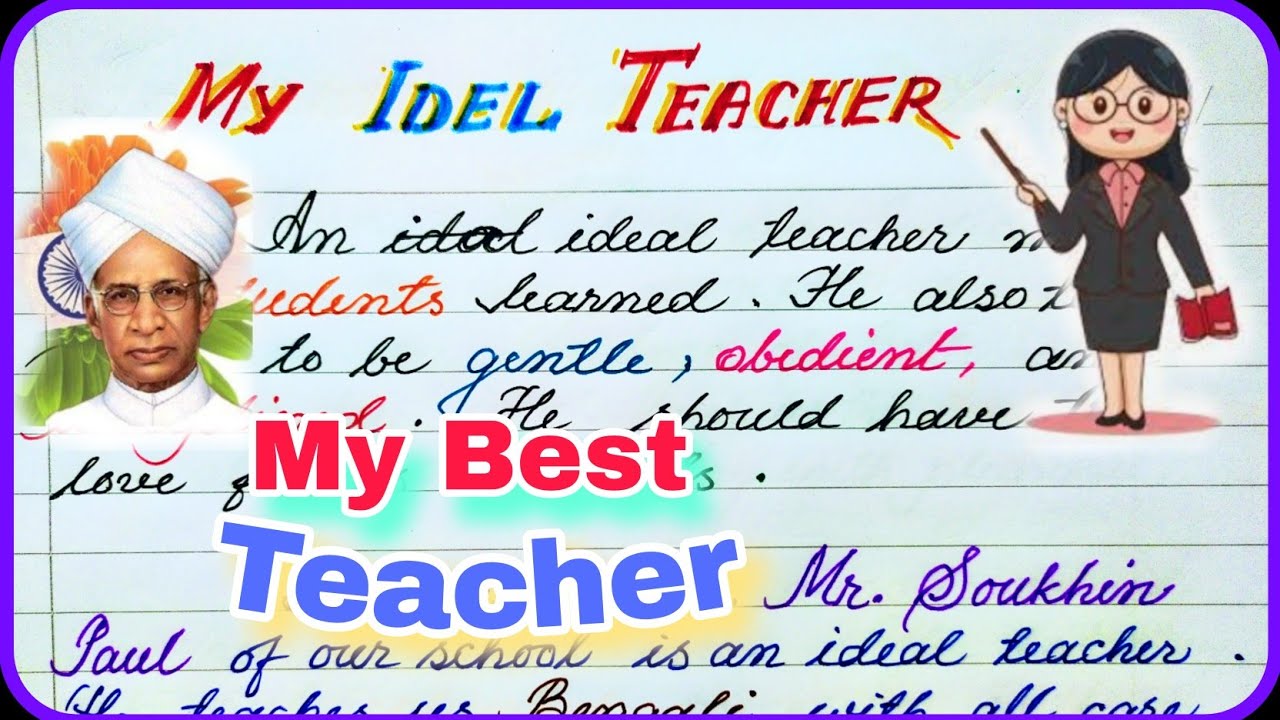\\my ideal teacher essay in english//10 lines on my favourite teacher ...