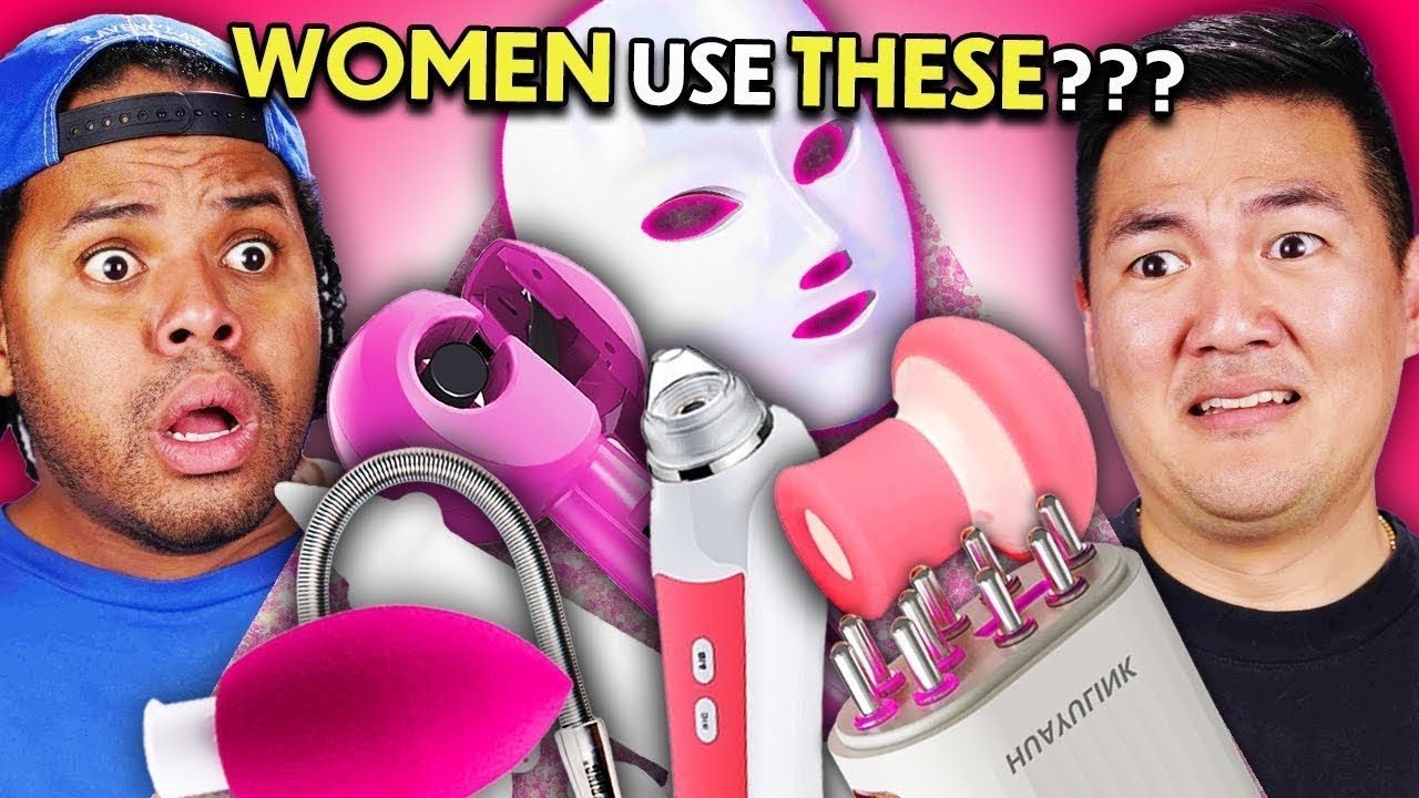 Guys Guess How To Use Bizarre Female Beauty Products! Part 2 | React ...