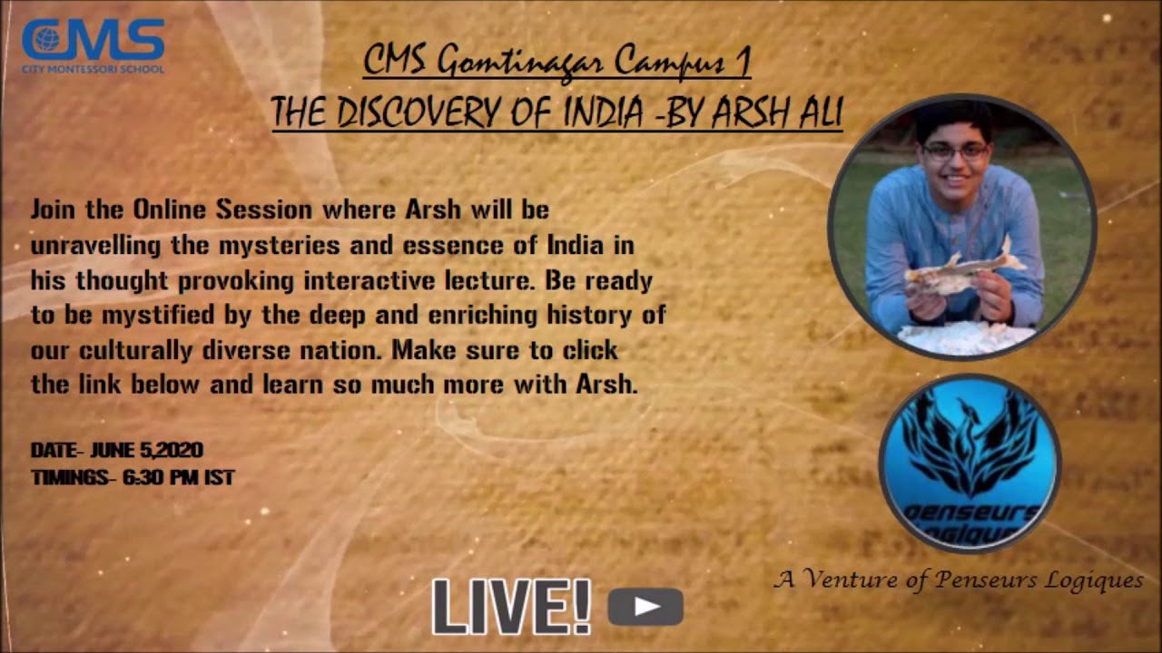 Online Event : The discovery of India - By Mr. Arsh Ali - YouTube