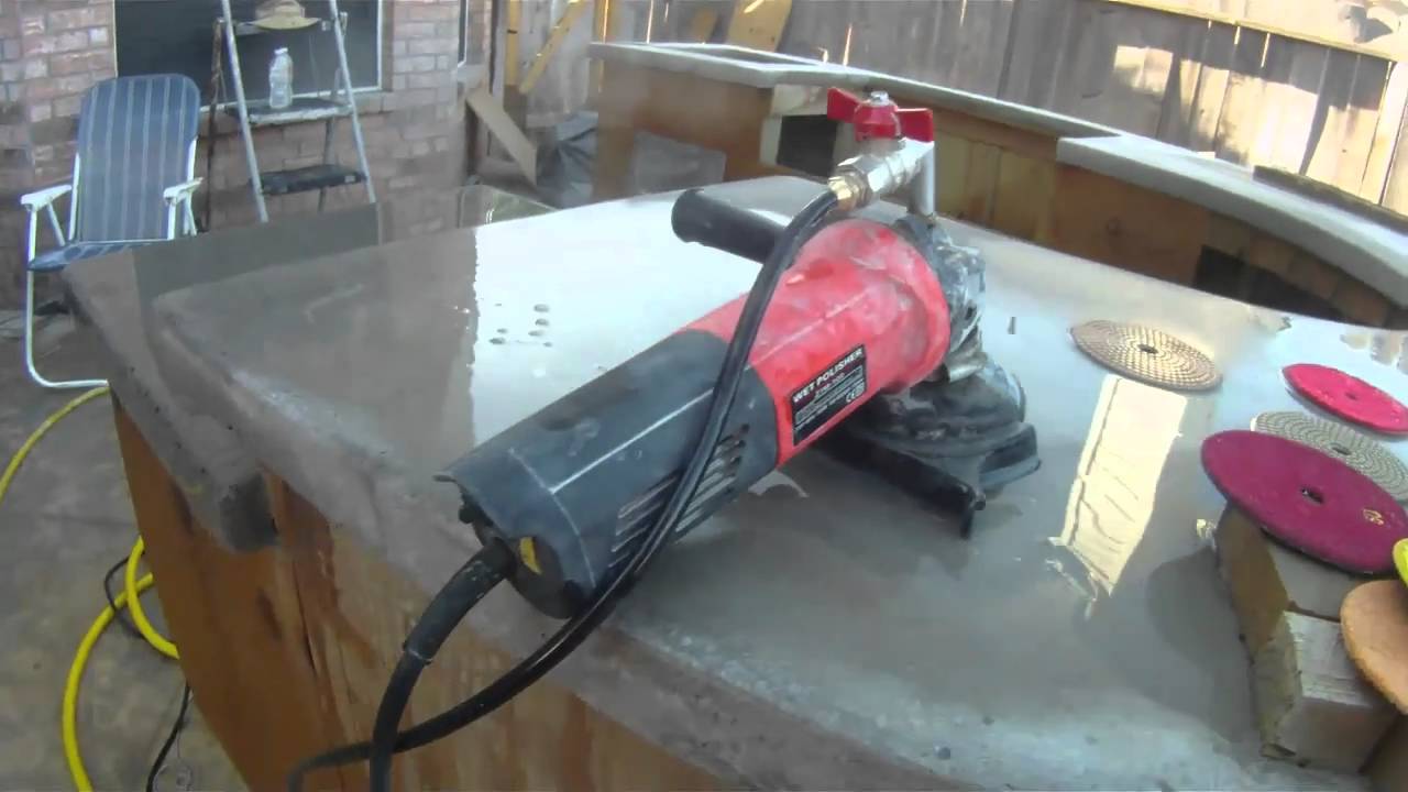 Polishing my concrete countertop - YouTube