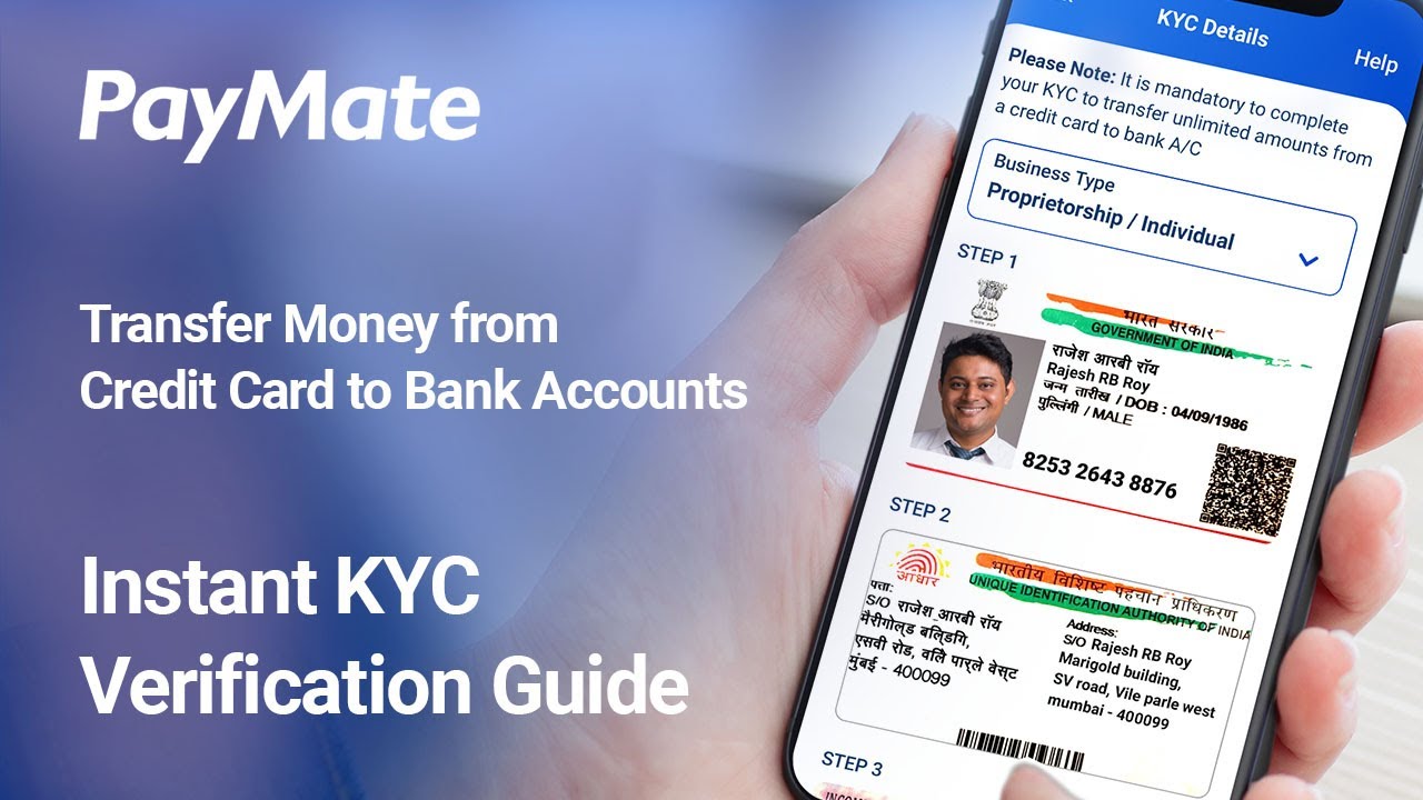 How to do Instant KYC on PayMate App to Transfer Money from Credit Card ...