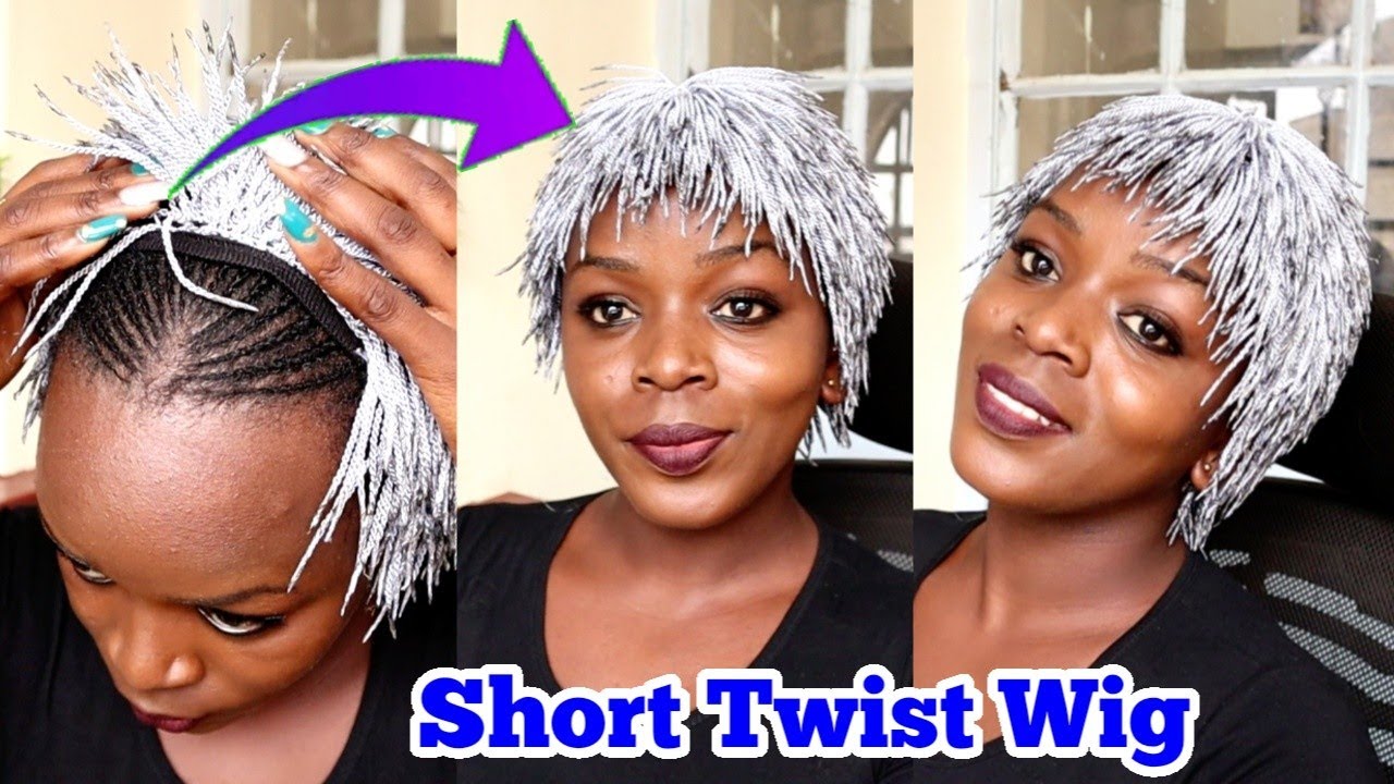 Short Twist Wig Easy Try on No Lace Wig Braided Wig Review Wig Install ...