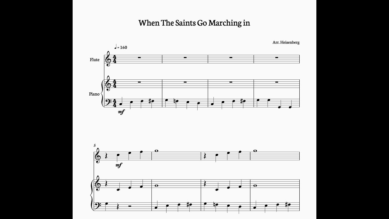 Play along Flute With Sheet Music - When The Saints Go Marching In ...
