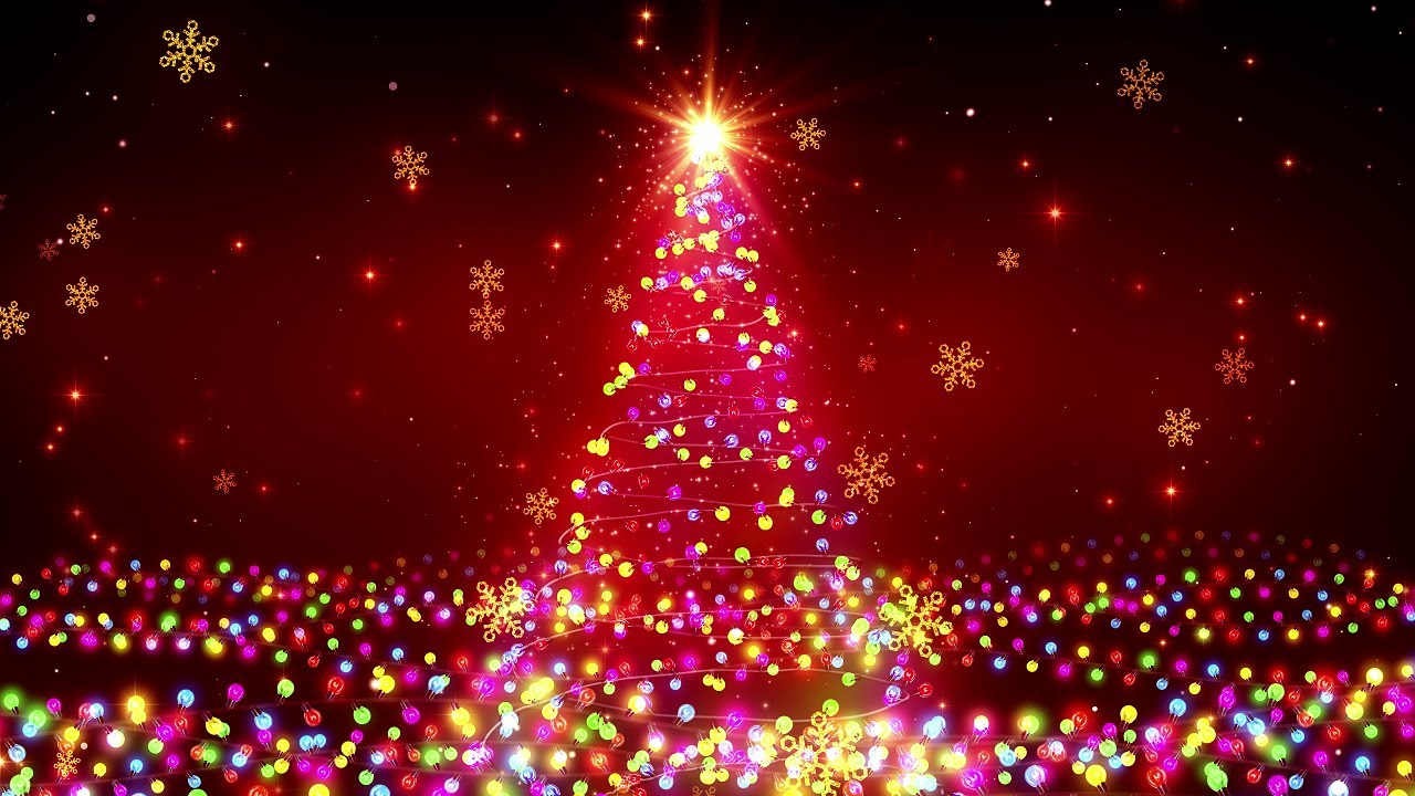 "Christmas Light Waves Tree – Colorful Sparkling Holiday Background ...