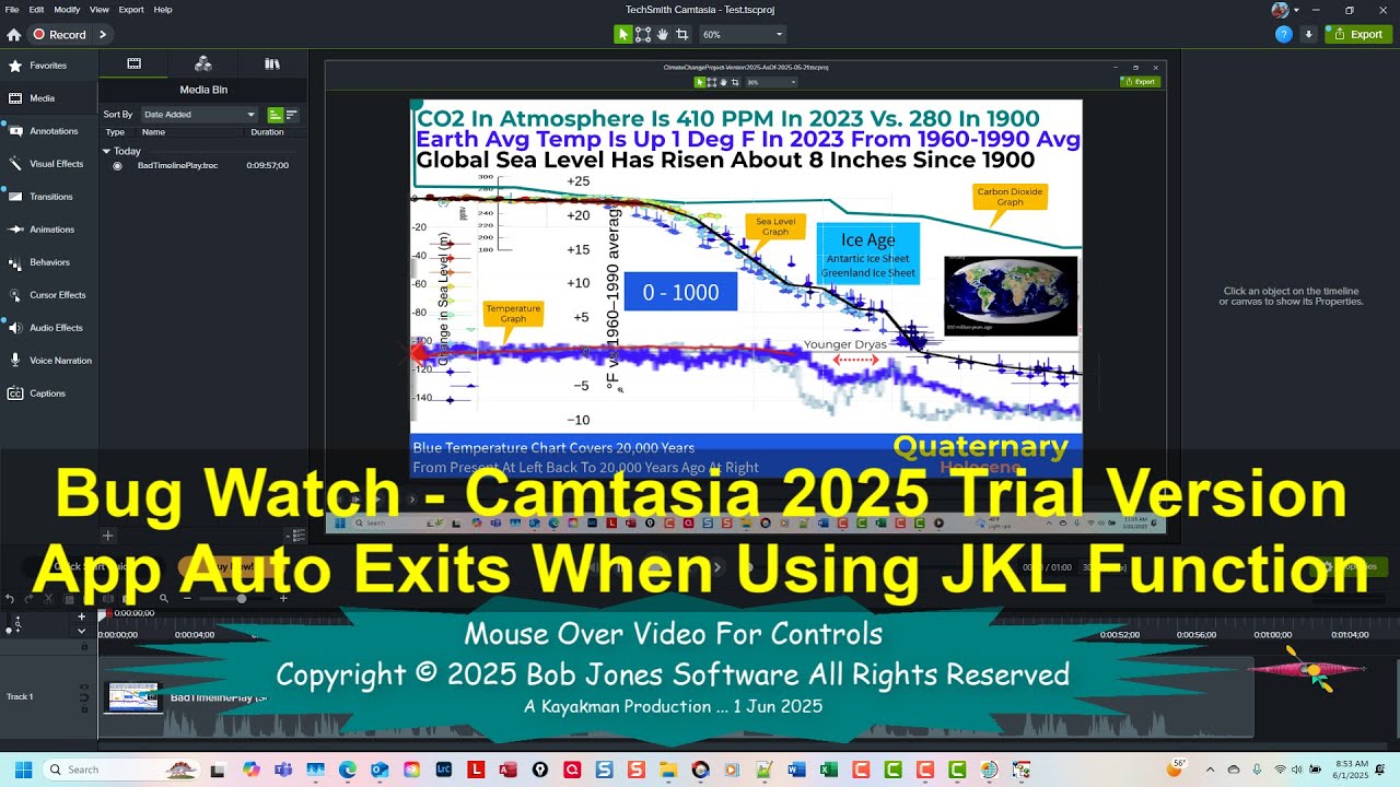 Bug Watch Camtasia 2025 Trial Version App Auto Exits When Using JKL Function 2025 06 01 - YouTube