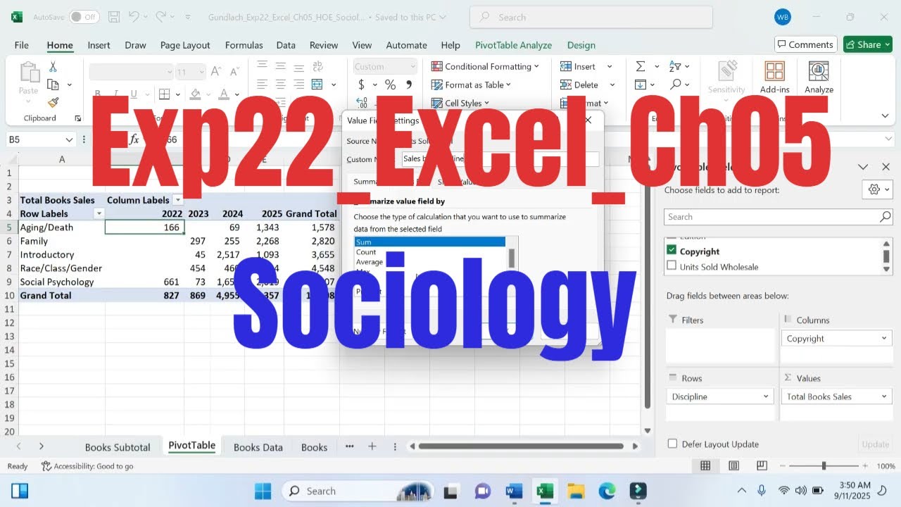 Exp22_Excel_Ch05_HOE - Sociology 1.2 | Exp22 Excel Ch05 HOE Sociology ...