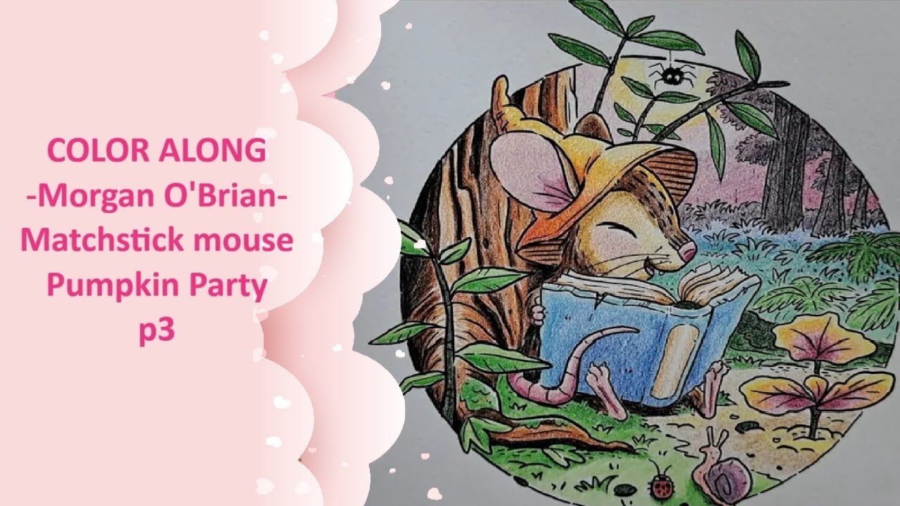 COLOR ALONG - Matchstick mouse - Pumpkin party page 3 - YouTube
