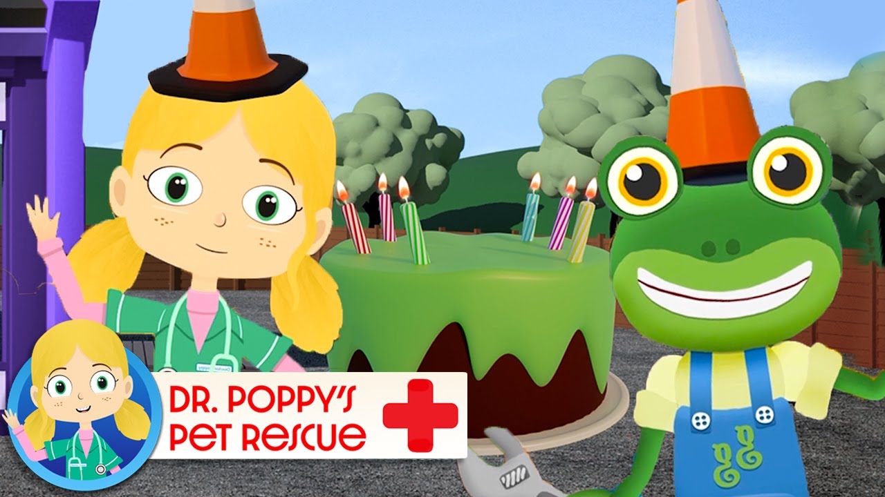 Gecko's Birthday! | Doctor Poppy at Gecko's Garage! | Cartoon Animals ...