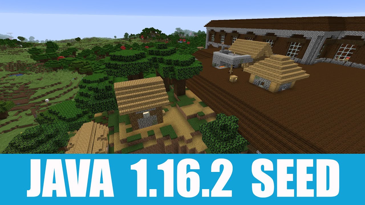 Minecraft Java 1.16.2 Seed: Village blacksmith spawns on the roof of a ...