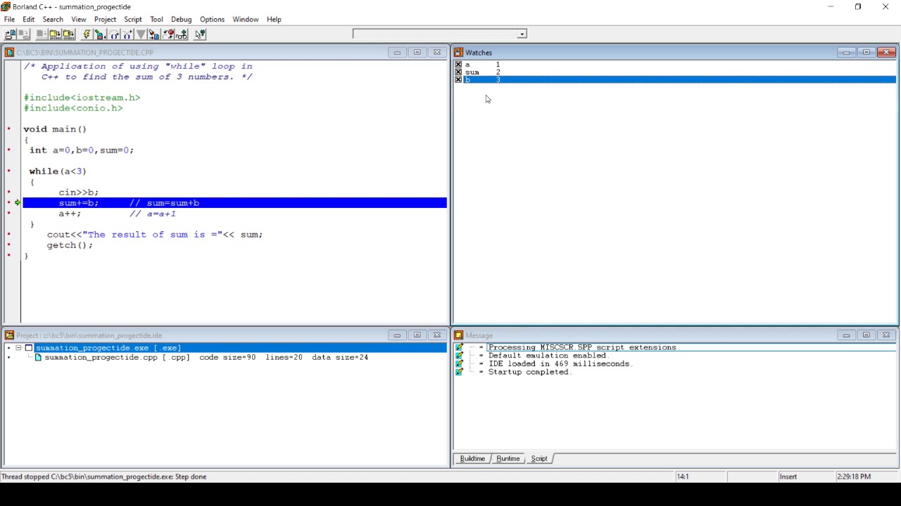 Using while loop to sum 3 numbers - YouTube