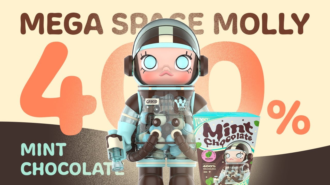 [Unboxing] POP MART - Mega Space Molly 400% Mint Chocolate - YouTube